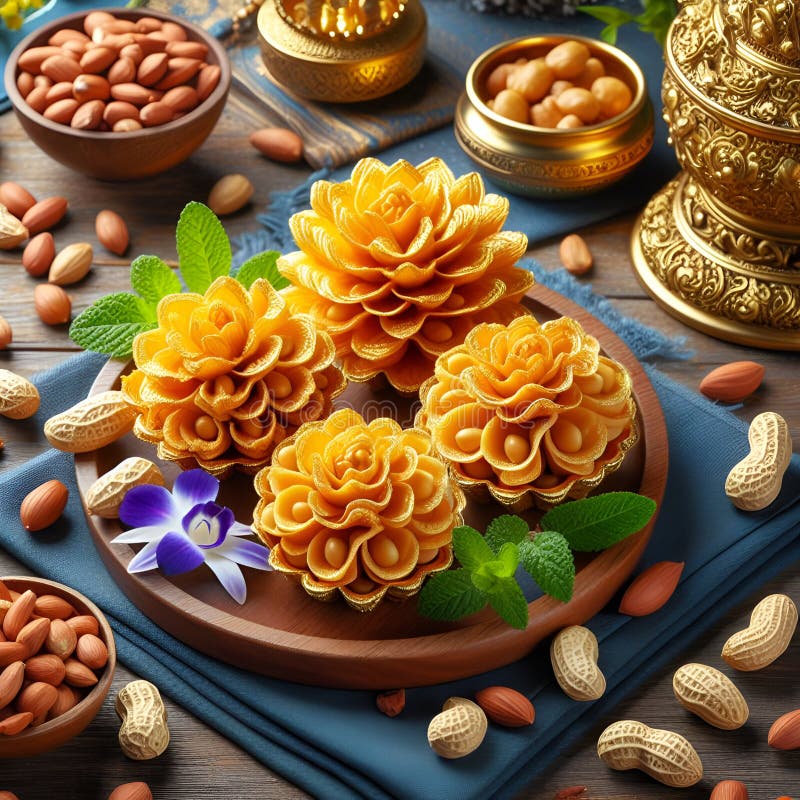 Savor the Crunch: Artfully Presented Fried Peanuts. Stock Illustration ...