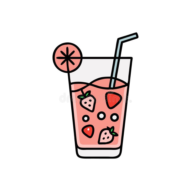 Delicious Strawberry Lemonade for Thirst Quenching Stock Vector ...