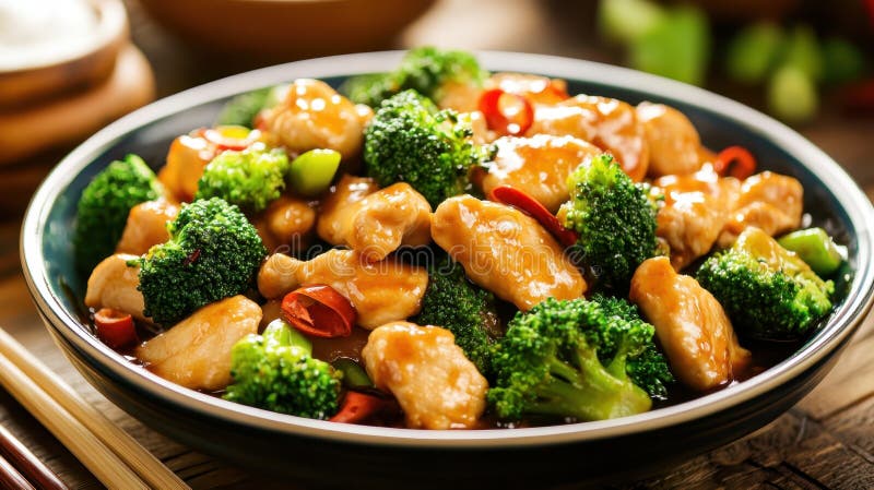 Savor the Delightful Combination of Stir-fried Chicken, Fresh Broccoli ...