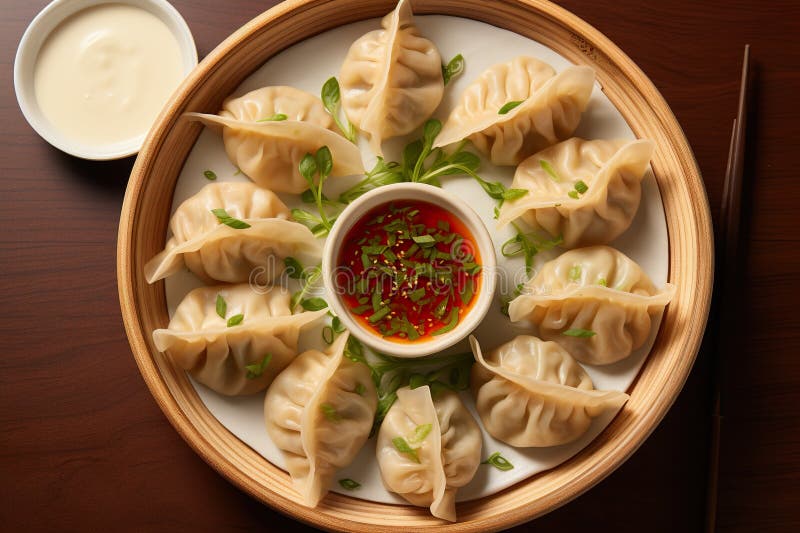 Savor the Flavor: Authentic Chinese Dumplings Delight Stock ...