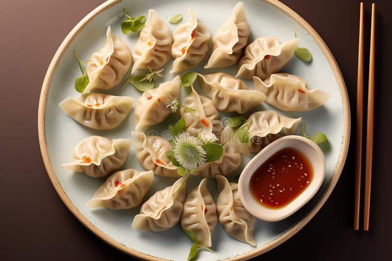 Savor the Flavor: Authentic Chinese Dumplings Delight Stock ...