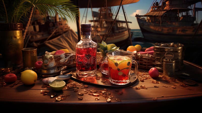Savor the Rich Flavor Profile of Calico Jack Rum Stock Illustration ...