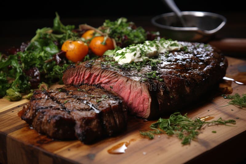 Savoring Perfection: Grilled Medium Rare Steak Delight. Generative by ...