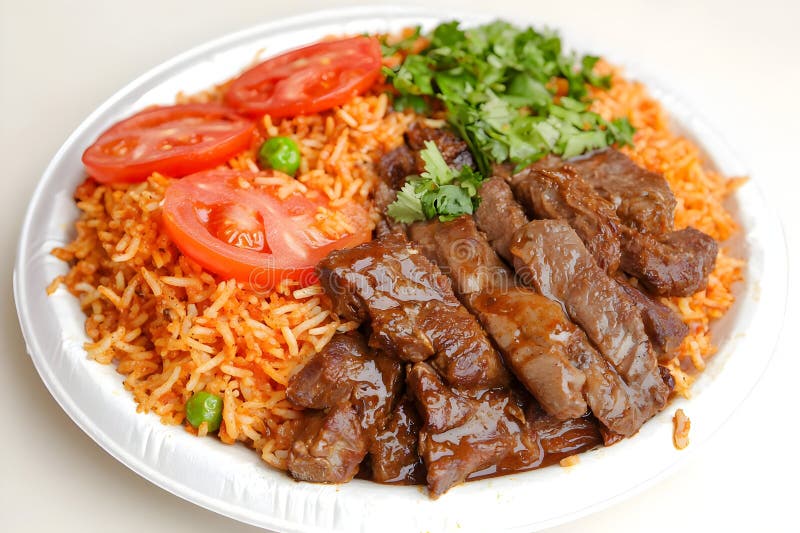 Savory Beef and Rice Dish with Tomatoes Stock Illustration ...