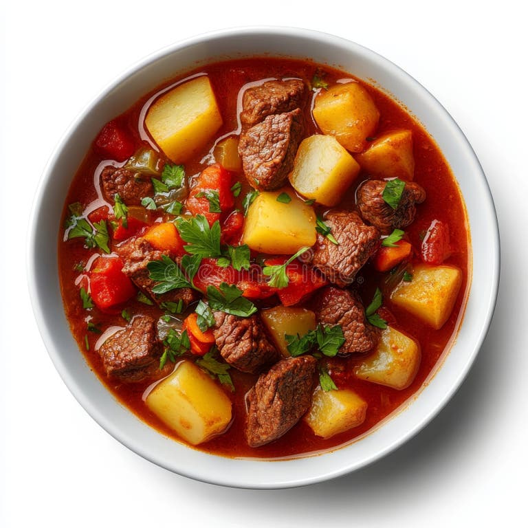 A Savory Beef Stew in a Bowl, Isolated on a Transparent Surface Stock ...