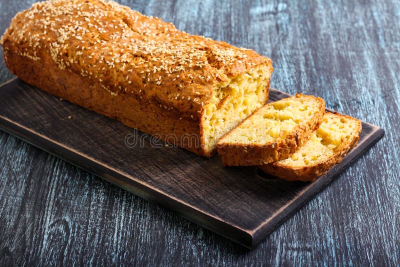 Savory Bread Loaf with Sesame Stock Photo - Image of brunch, lunch ...