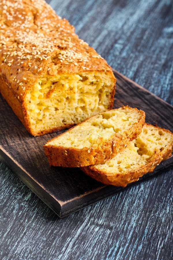 Savory Bread Loaf with Sesame Stock Image - Image of food, sliced: 61610639