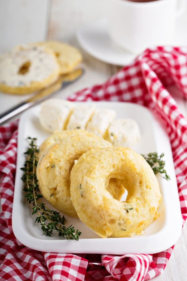 Savory Cheese Donuts with Thyme Stock Photo - Image of herbed, dinner ...