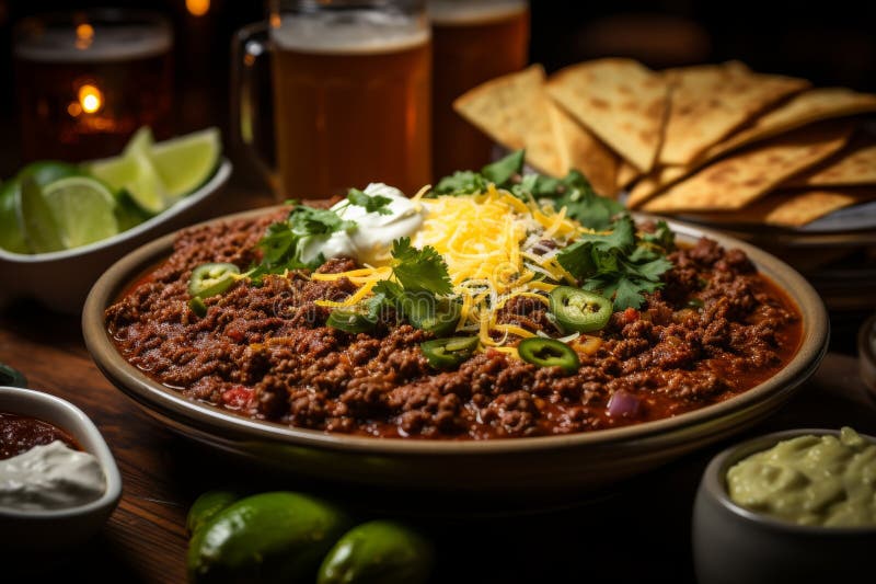 Savory Chili, Cornbread, and Sour Cream in a Captivating Dusk Ultra ...