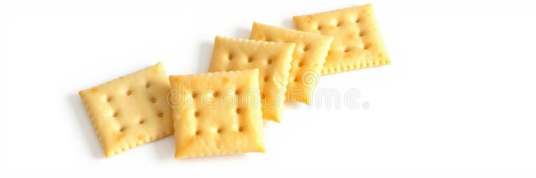 Savory Crackers Arranged Neatly on a White Background for a Culinary ...