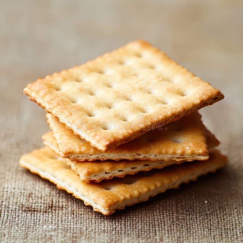 Savory Crackers Stacked on a Rustic Surface Stock Image - Image of ...