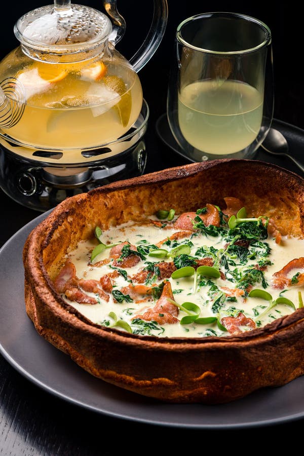 Savory Dutch Baby Pancake with Egg, Bacon, Traditional Dutch Breakfast ...