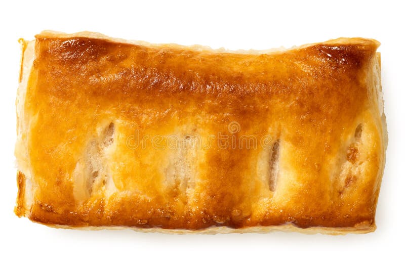 Savory Filled Puff Pastry Isolated on White from Above Stock Photo ...