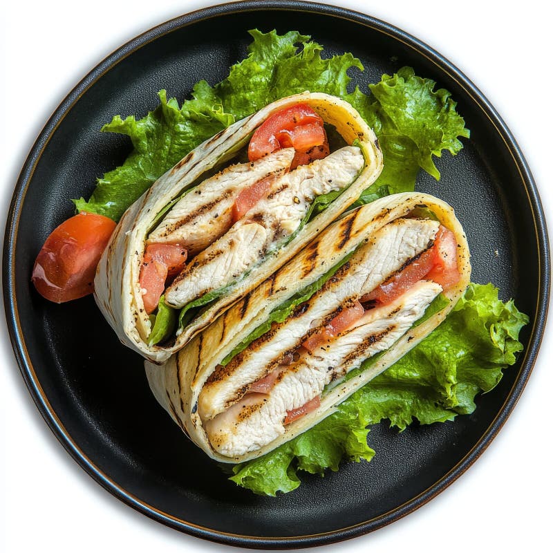 A Savory Grilled Chicken Wrap, Highlighted on a Transparent Background ...