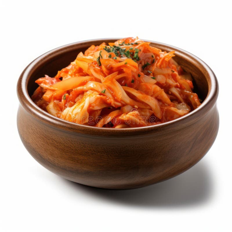 Savory Korean Kimchi in a Bowl on White Background . Stock Illustration ...