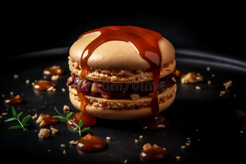 Savory Macaroon Made of Foie Gras and Hazelnut, Served with a Fig ...