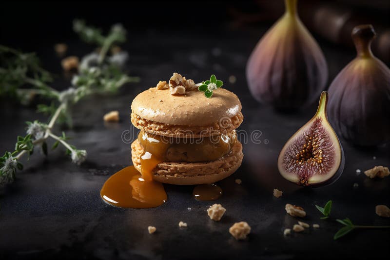 Savory Macaroon Made of Foie Gras and Hazelnut, Served with a Fig ...