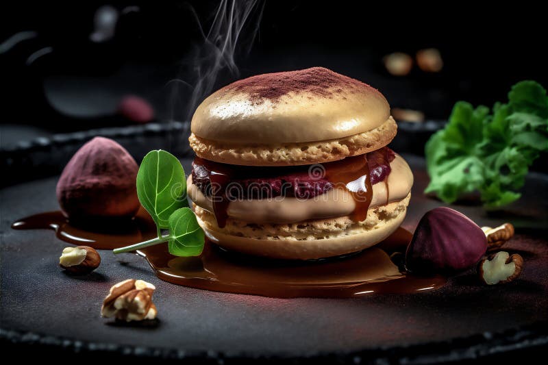 Savory Macaroon Made of Foie Gras and Hazelnut, Served with a Fig ...
