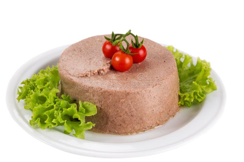 Savory Meat Pate Served on a Plate with Vegetables Stock Image - Image ...
