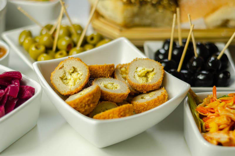 Savory Mini Scotch Eggs in White Ceramic Bowl, Traditional English ...