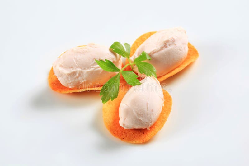 Savory mousse on crisps stock photo. Image of spicy, savory - 54829064