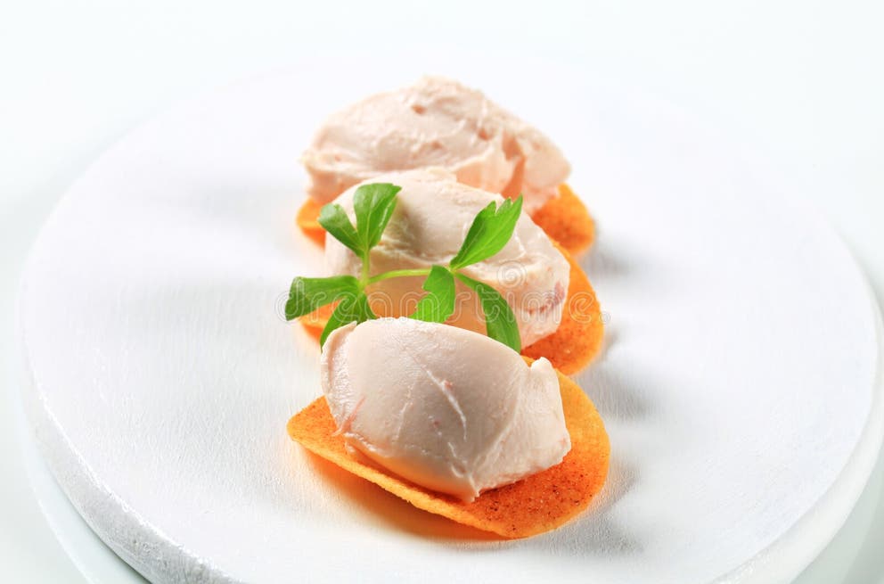 Savory mousse on crisps stock photo. Image of savoury - 54829084