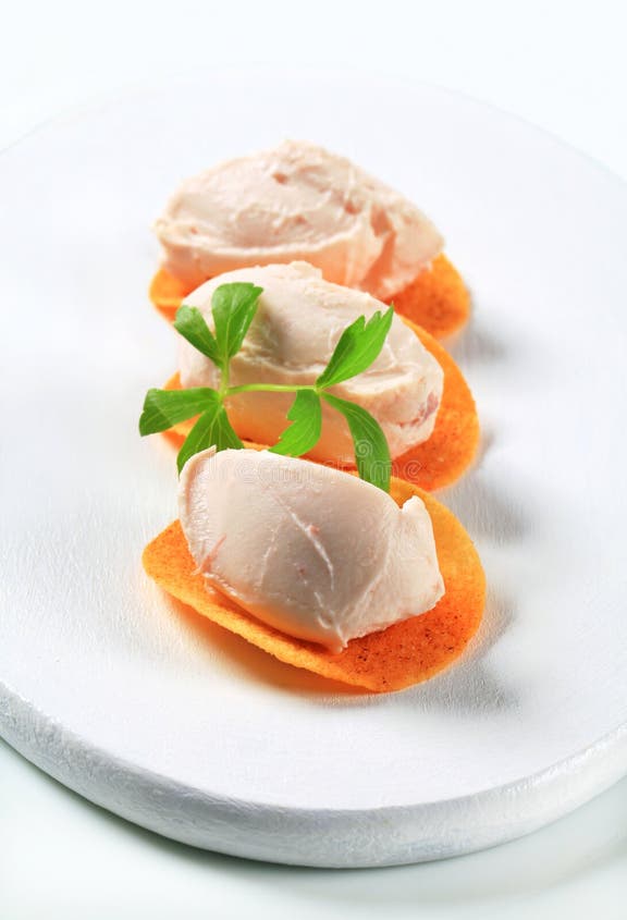 Savory mousse on crisps stock photo. Image of savoury - 55163172
