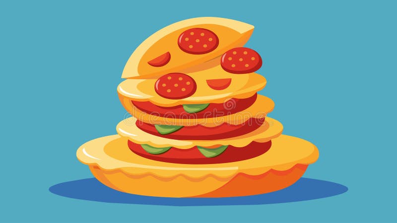 Savory Pizza Bites Sitting Atop a Stack of Crispy Potato Chips.. Vector ...