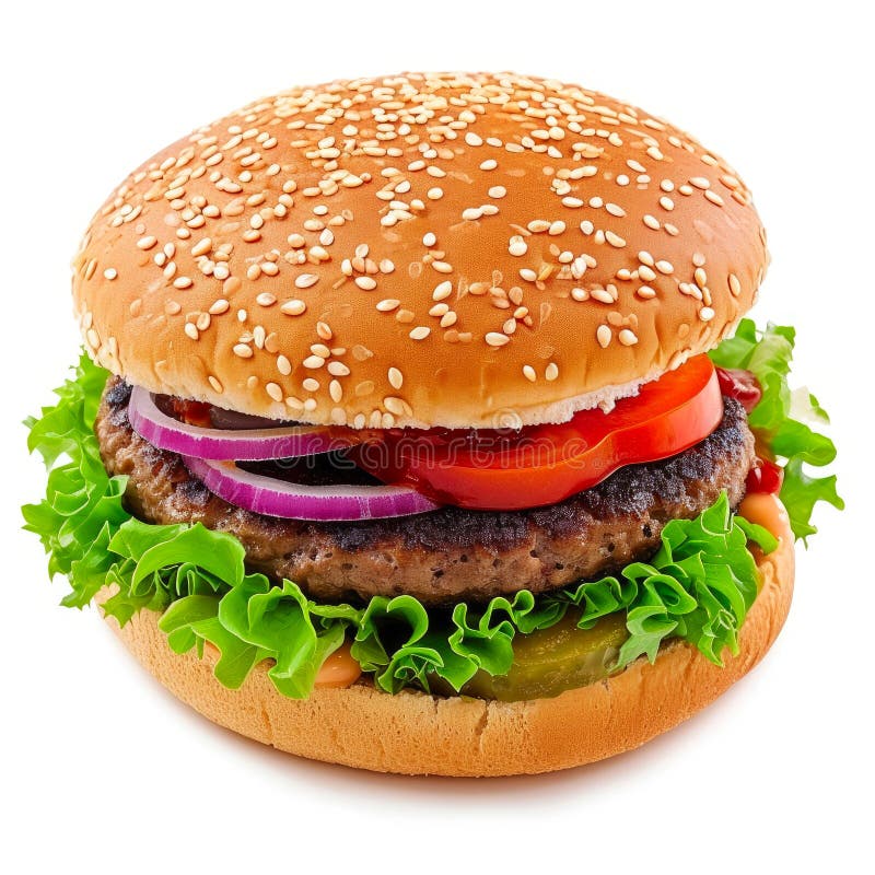 Savory Plant Based Burger Shot. Stock Illustration - Illustration of ...