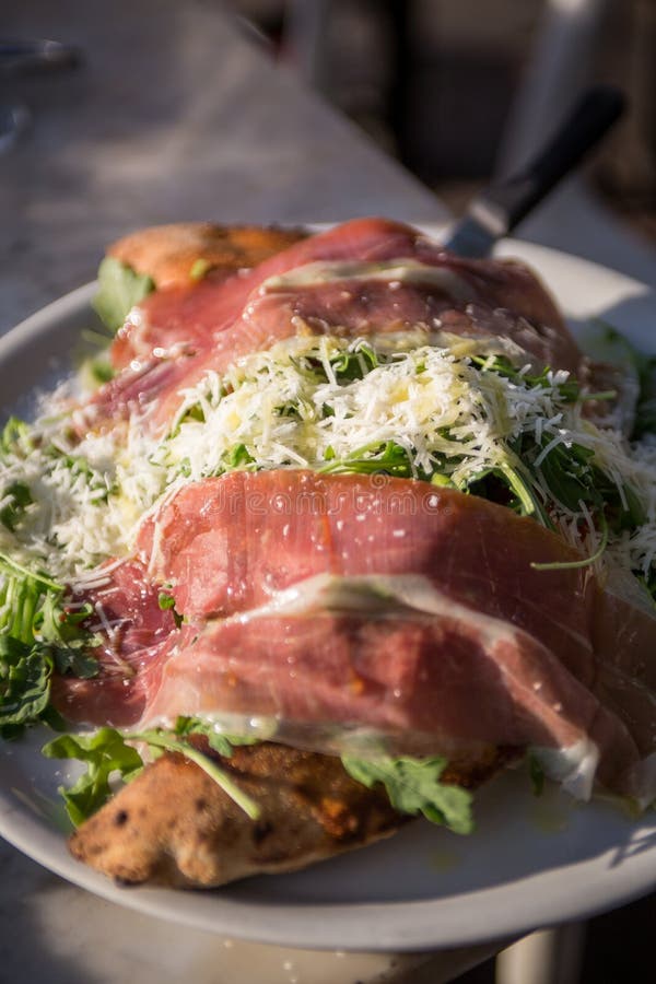 Savory Prosciutto Calzone stock image. Image of shredded - 322331753