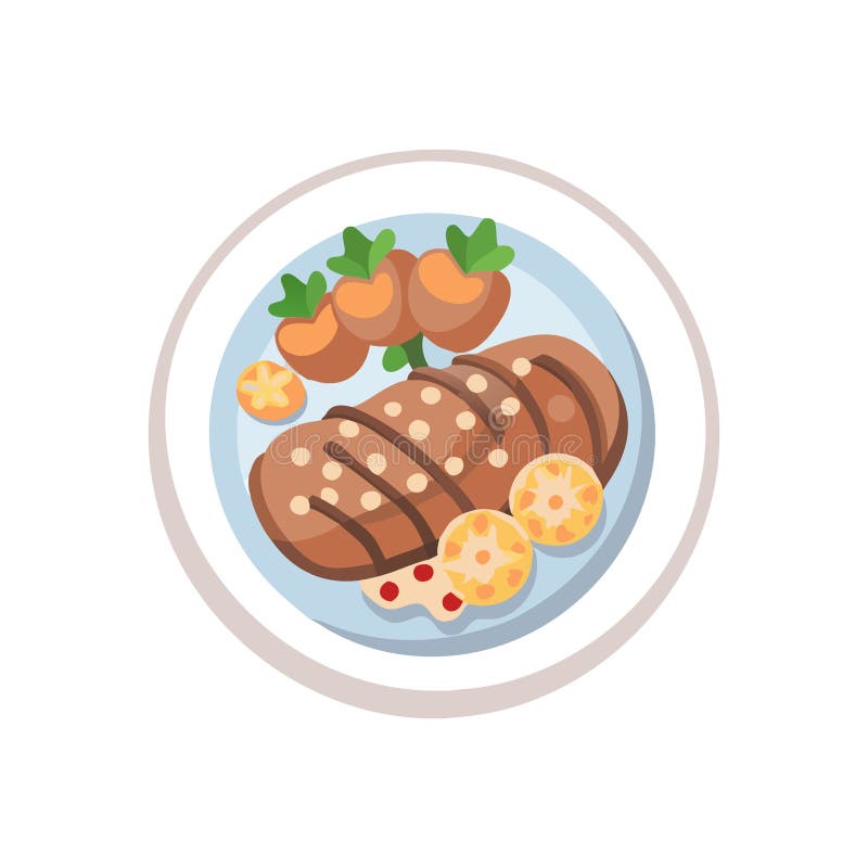 Savory Tenderloin with Apple Chutney Stock Vector - Illustration of ...