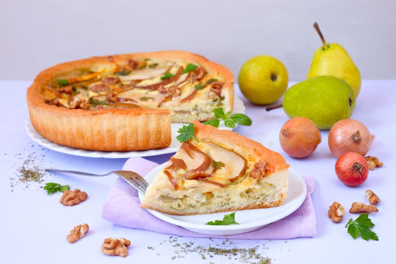 Onion cake stock image. Image of walnut, vegetable, savory - 163712715