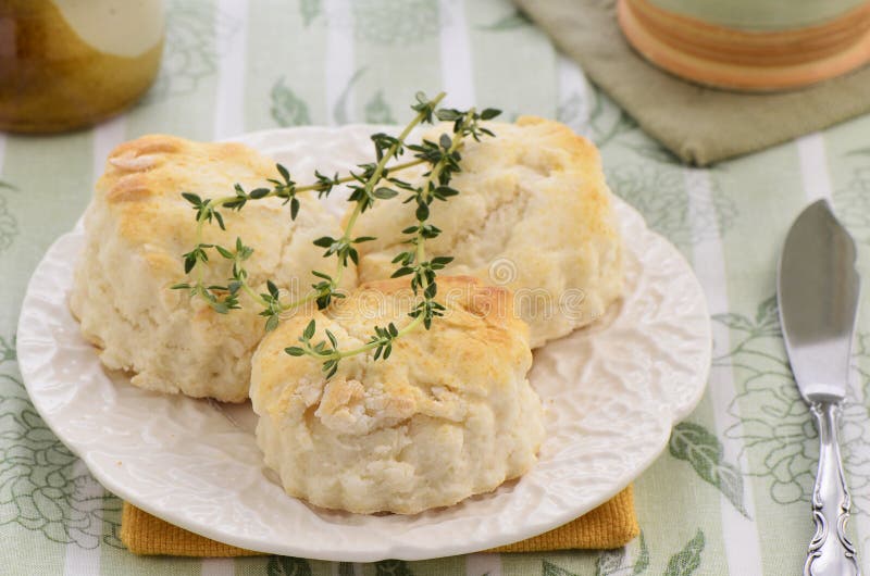 Herb Scones with Spices on a Bamboo Napkin on a Black Table. Arabic ...