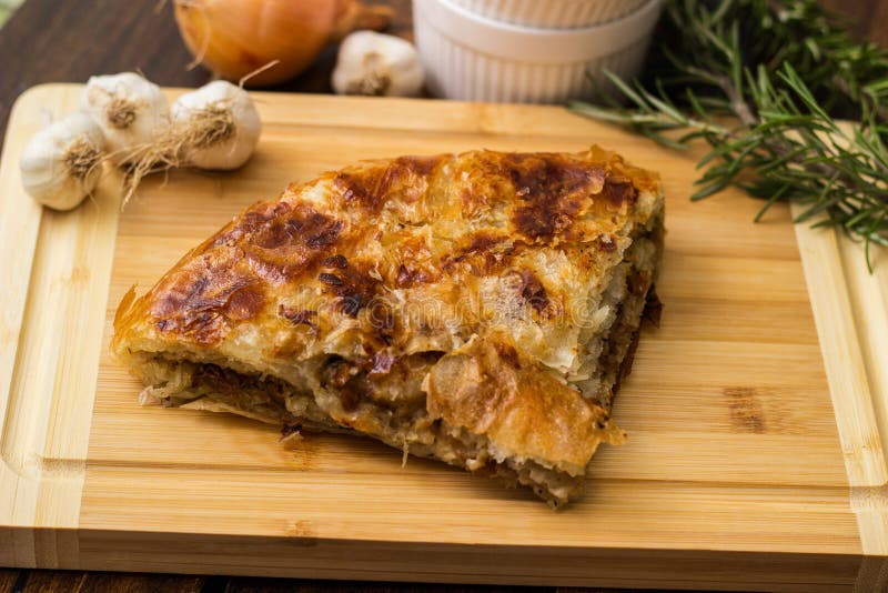 Savoury Slice of Pie with Meat Stock Image - Image of backgrounds ...