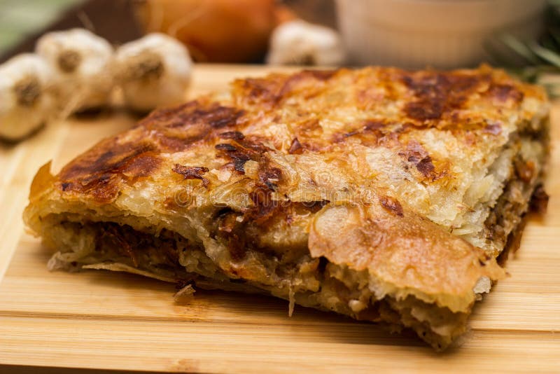 Savoury Slice of Pie with Meat Stock Photo - Image of loaf, baking ...