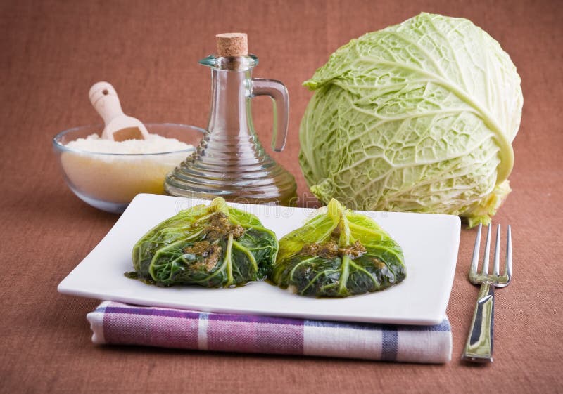 Savoy cabbage roulades. stock image. Image of ingredient - 24187763
