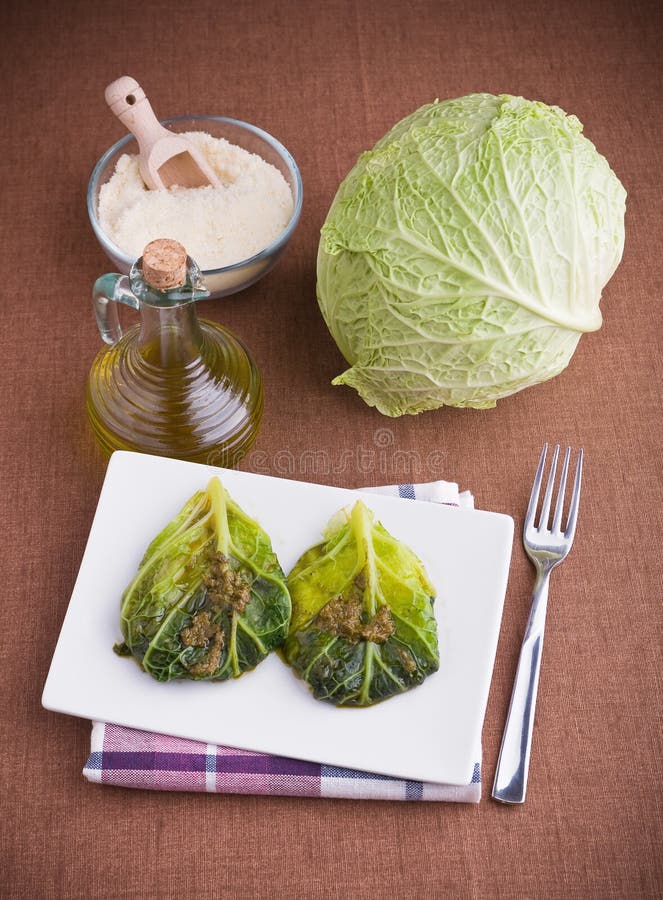 Savoy cabbage roulades. stock image. Image of nutrition - 24187809
