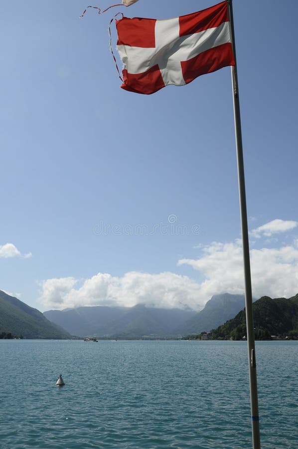 Savoy flag and annecy lake stock photo. Image of annecy - 29366750