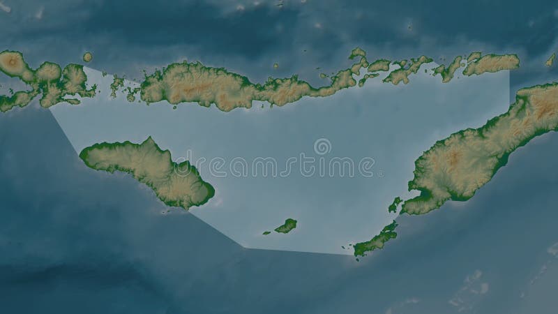 Savu Sea Highlighted. Physical Map Stock Illustration - Illustration of ...