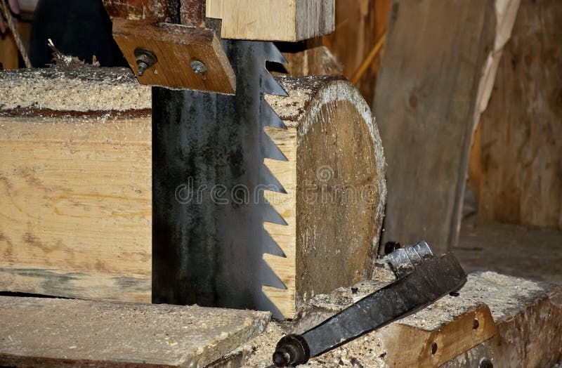 Saw Blade In A 19th Century Sawmill Stock Image - Image of teeth, board ...