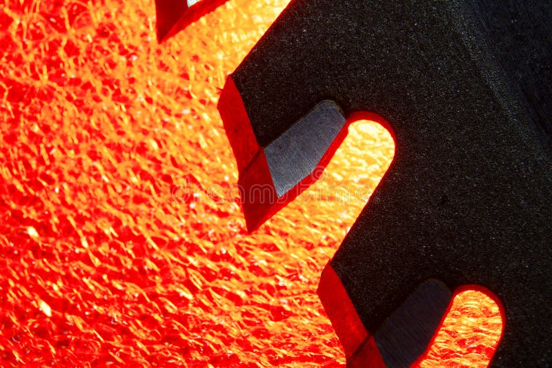 CIRCULAR SAW BLADE RED ILLUMINATED Stock Image - Image of redlight ...