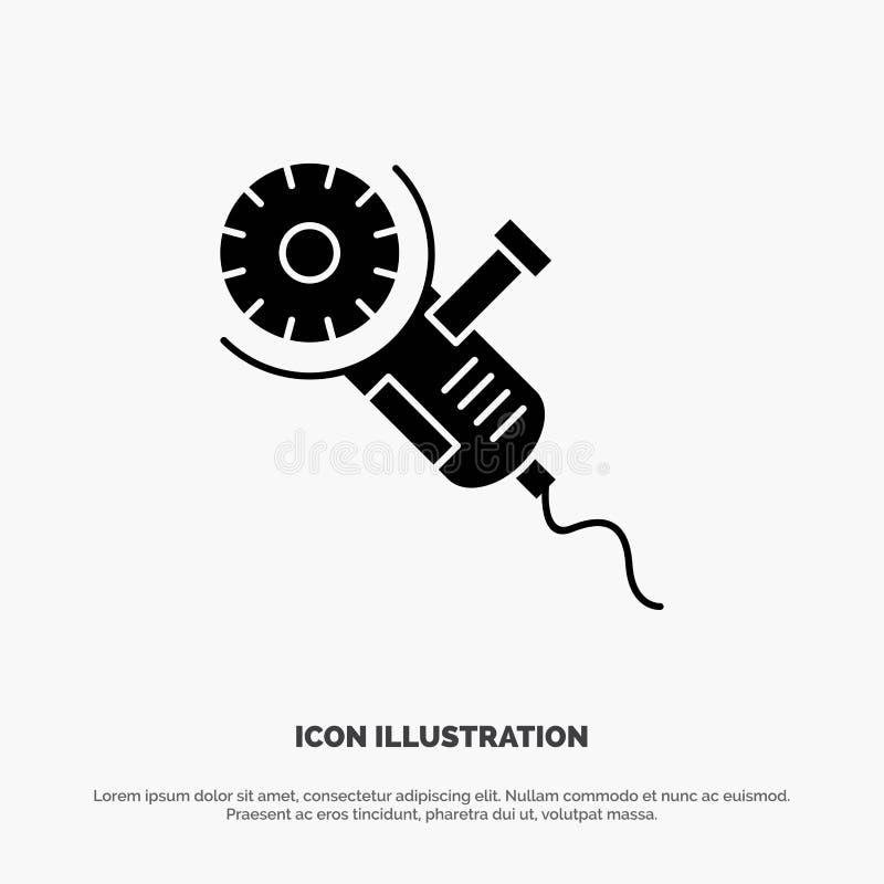 Saw, Circular Saw, Power, Tool, Blade Solid Glyph Icon Vector Stock ...
