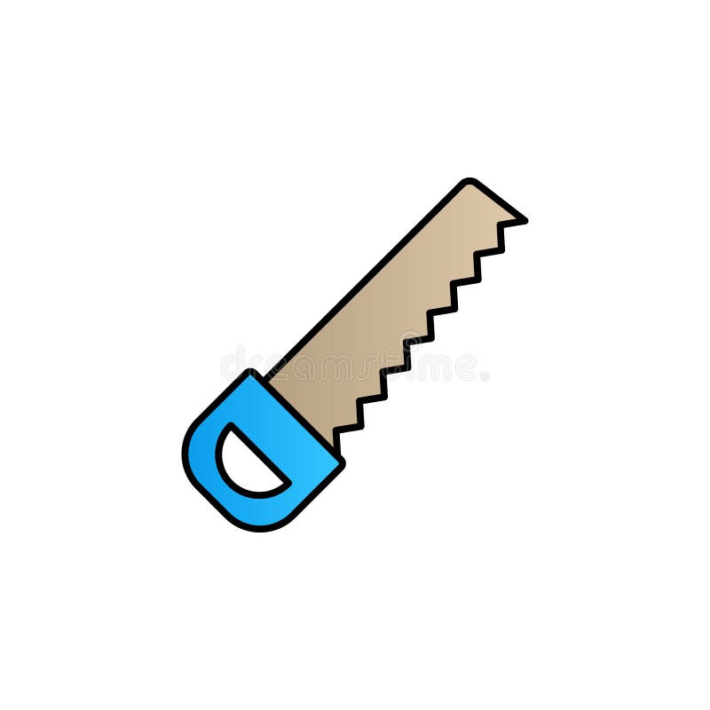 Saw, Blade Color Gradient Vector Icon Stock Illustration - Illustration ...
