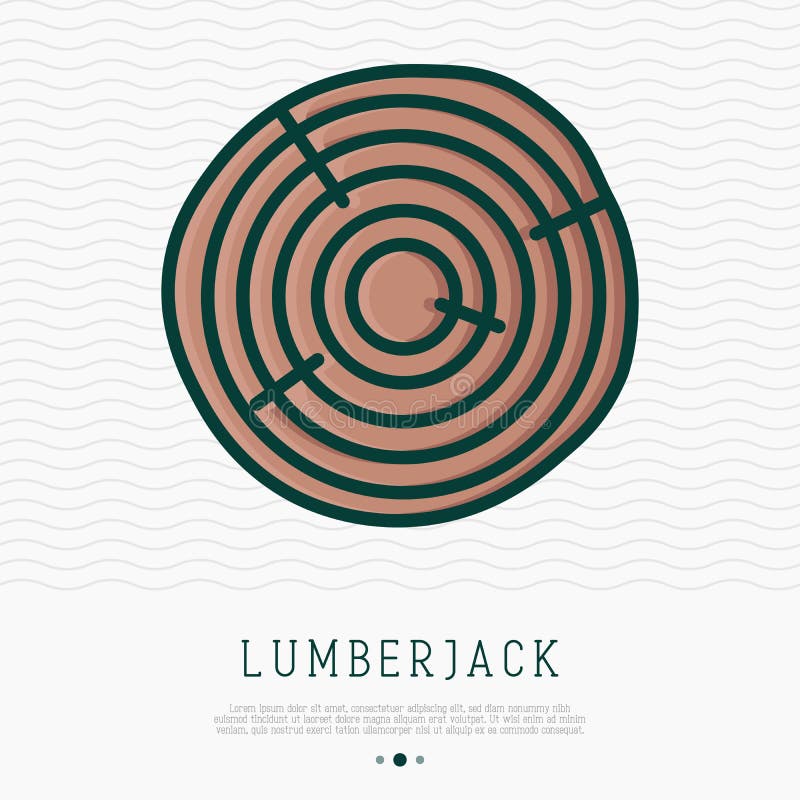 Saw Cut of Wooden Trunk Thin Line Icon Stock Vector - Illustration of ...