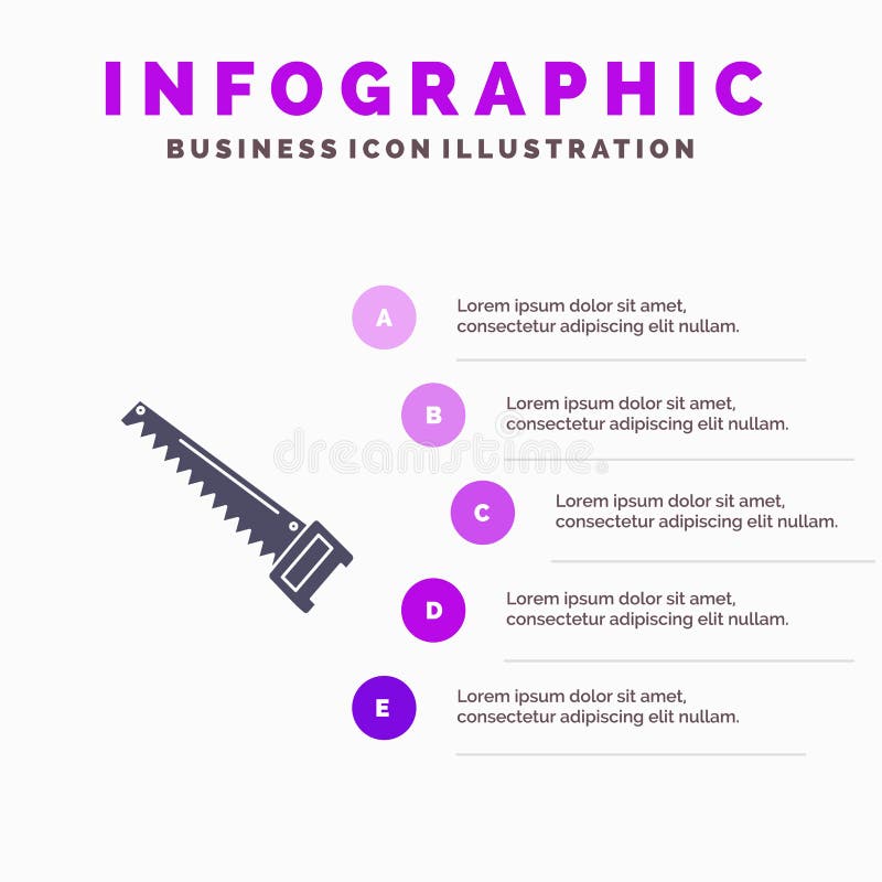 Saw, Hand, Bade, Construction, Tools Solid Icon Infographics 5 Steps ...