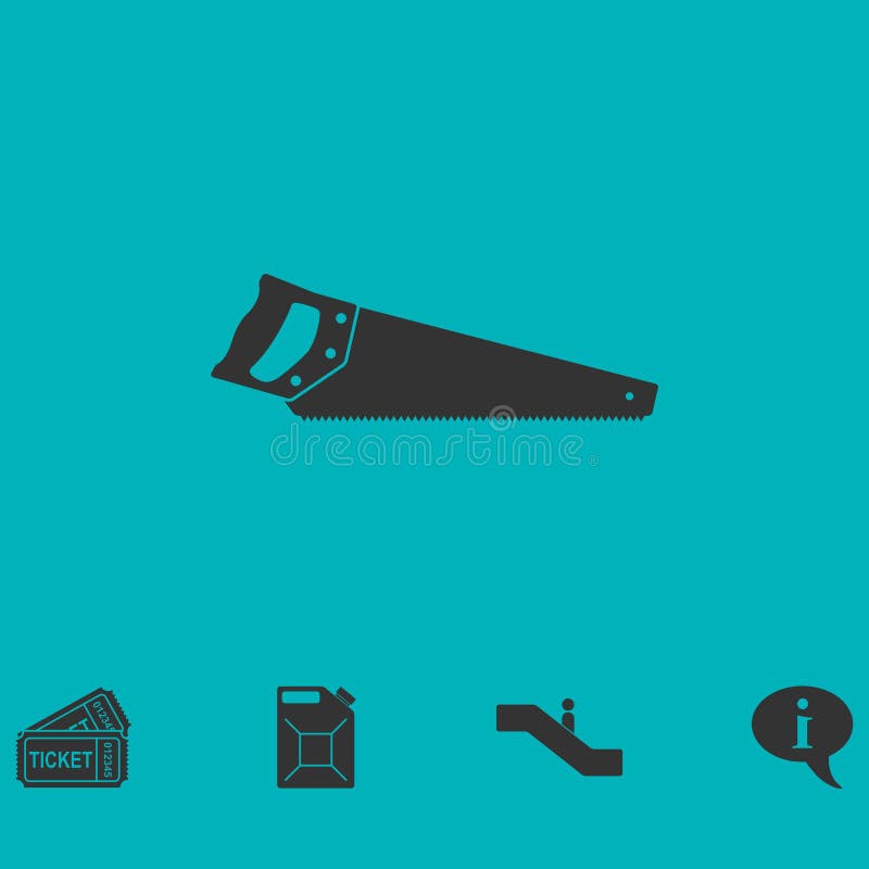 Saw icon flat stock vector. Illustration of measure - 137880317