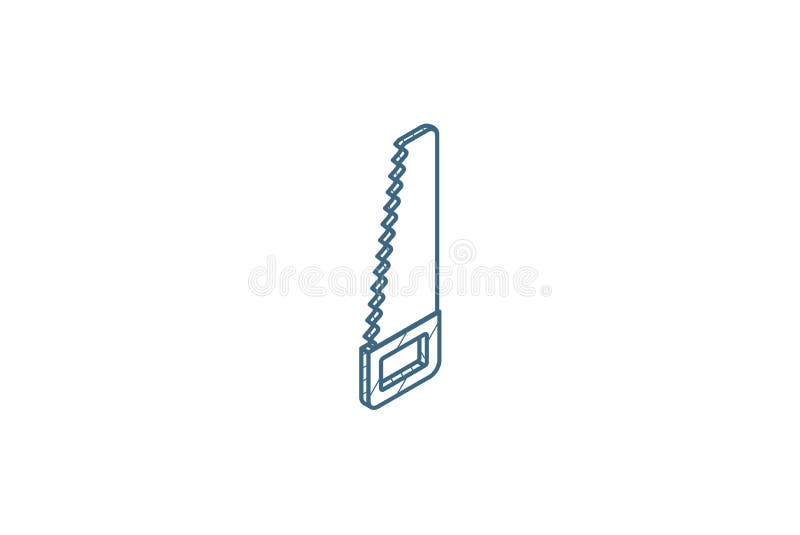 Saw Isometric Icon. 3d Line Art Technical Drawing. Editable Stroke ...