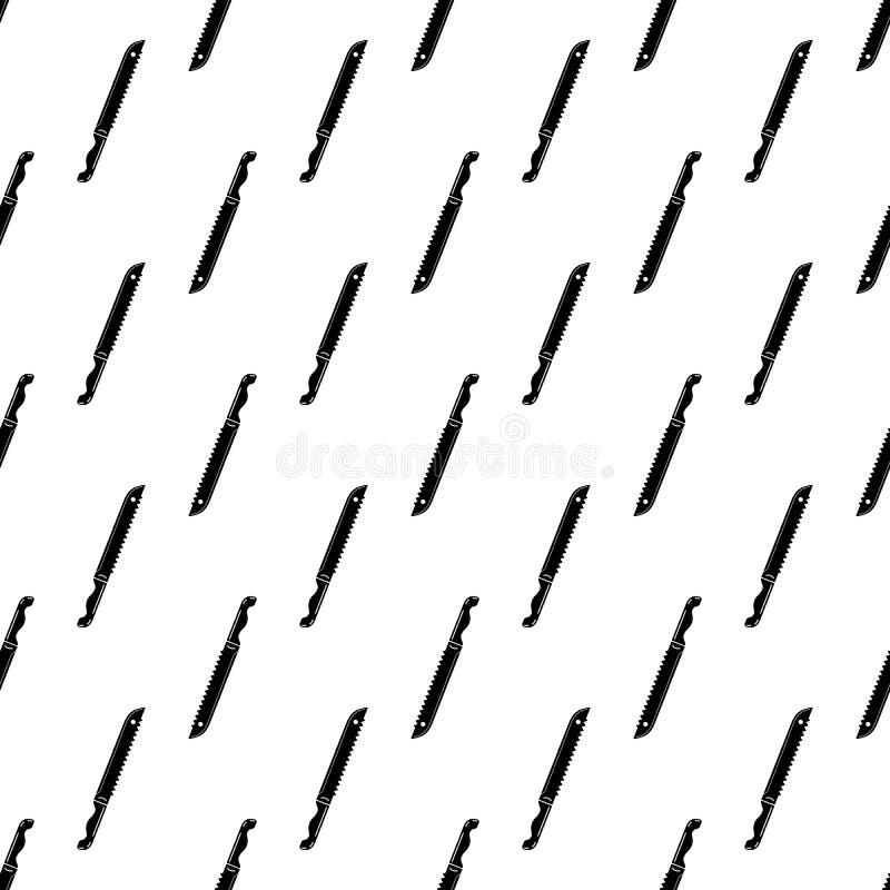Saw Knife Pattern Seamless Vector Stock Vector - Illustration of black ...