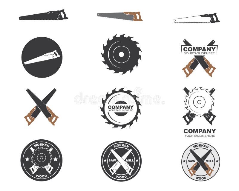 Saw Logo Icon Vector Illustration Stock Vector - Illustration of ...