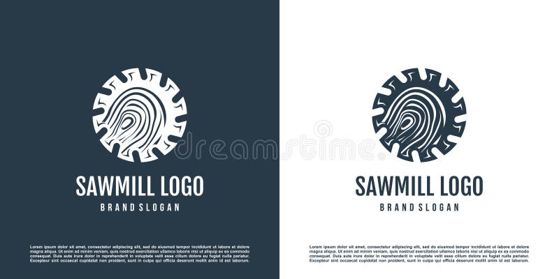 Saw Mill Logo Design with Creative Element Concept Premium Vector Stock ...
